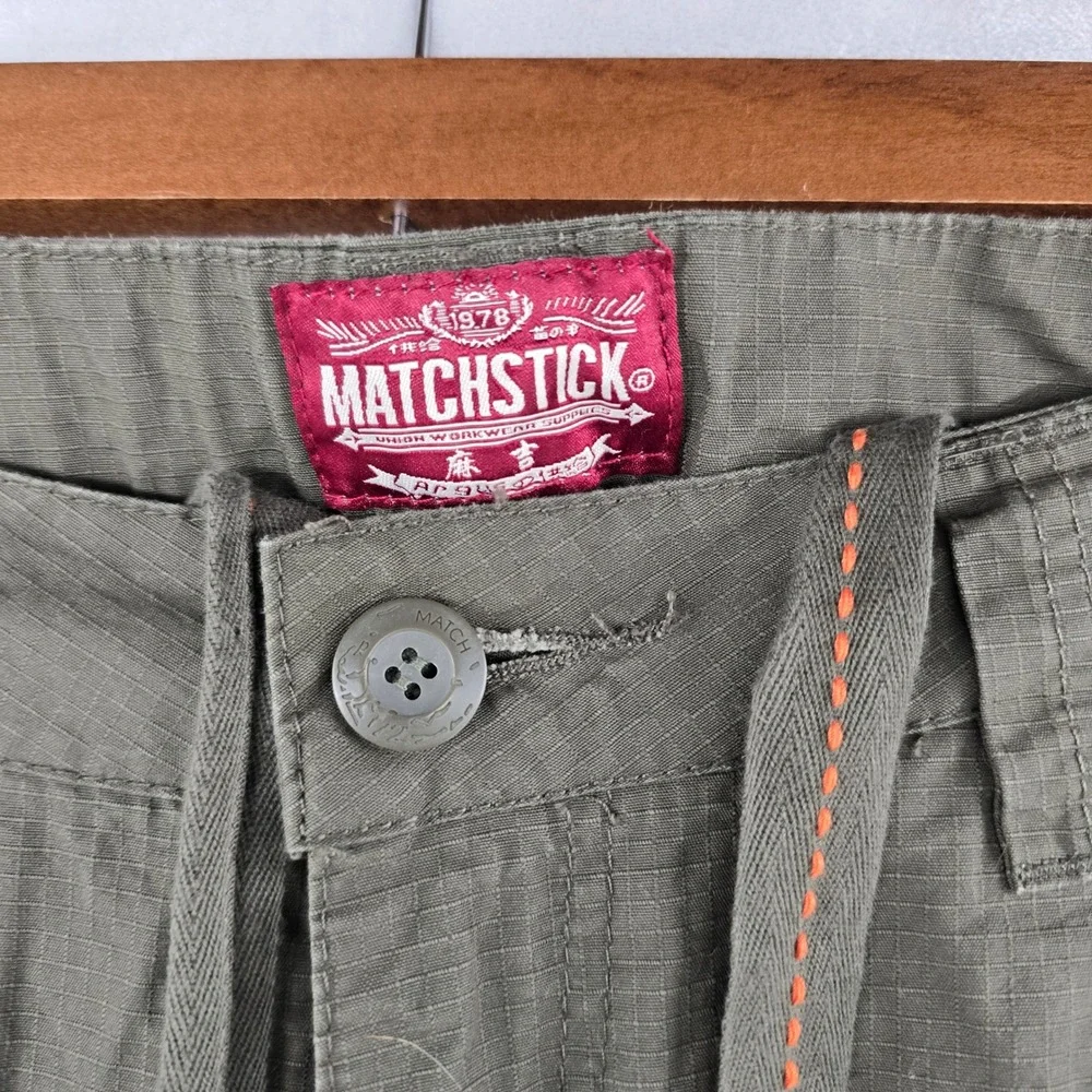 Matchstick | Pants | Matchstick Cargo Pants Mens 32 Olive Green Ripstop ...